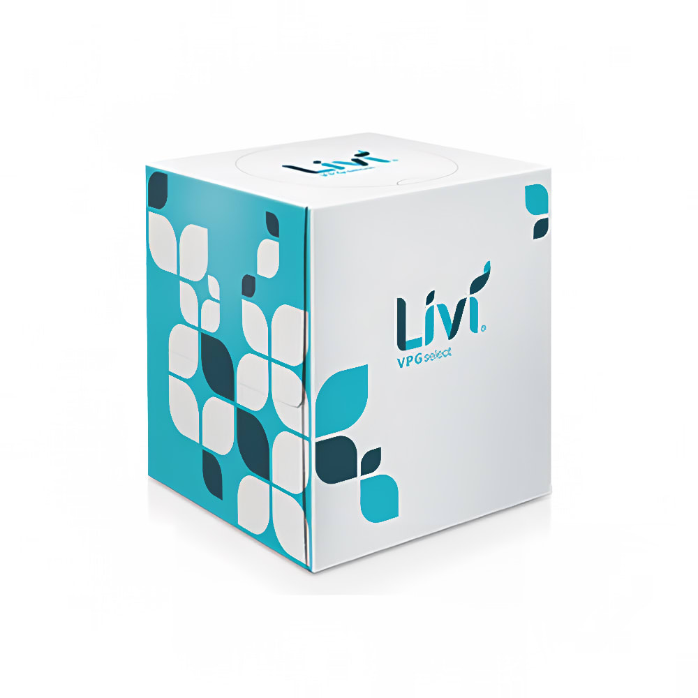 Solaris 2 ply Cube Box Facial Tissue - 8 1/3" x 8", White (11516)