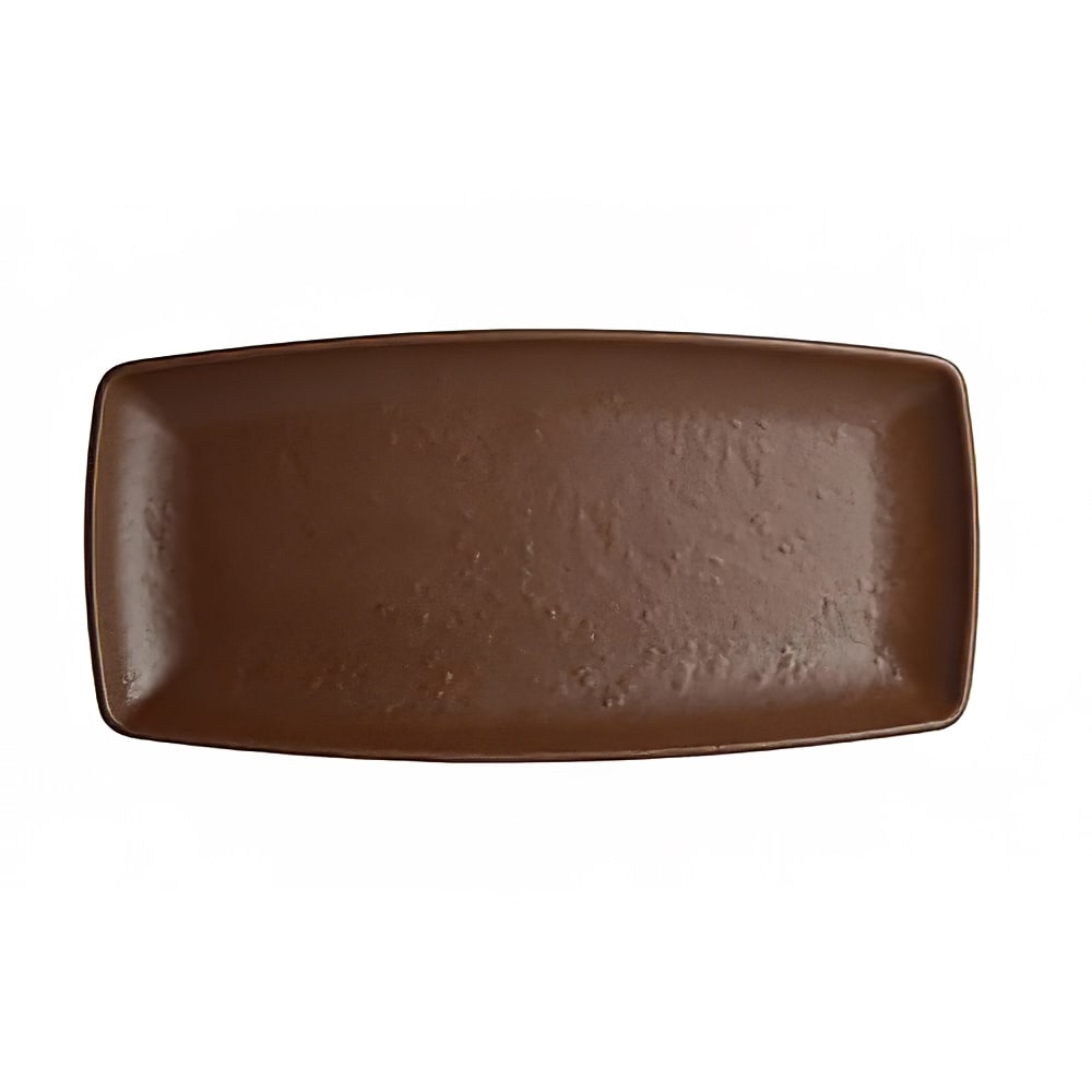 Steelite 7180TM508 Rectangular Melamine Plate - 11 1/2" x 5 1/2", Redwood