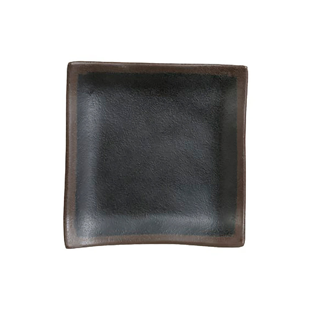 Steelite 7199TM024 4" Square Melamine Plate, Grey Stone