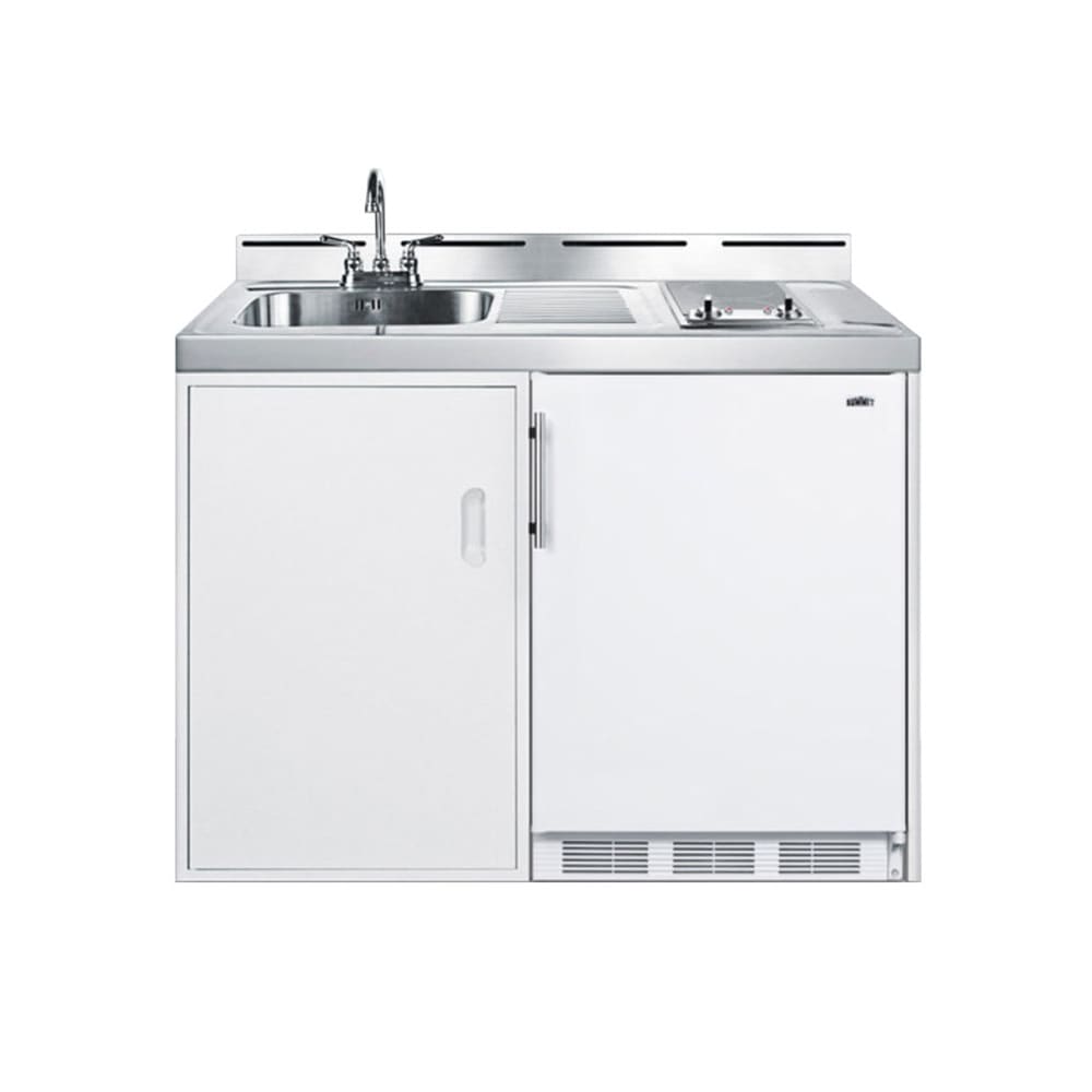 Summit C48ELGLASS 48" All-in-One Combo Kitchen - Refrigerator, Freezer ...