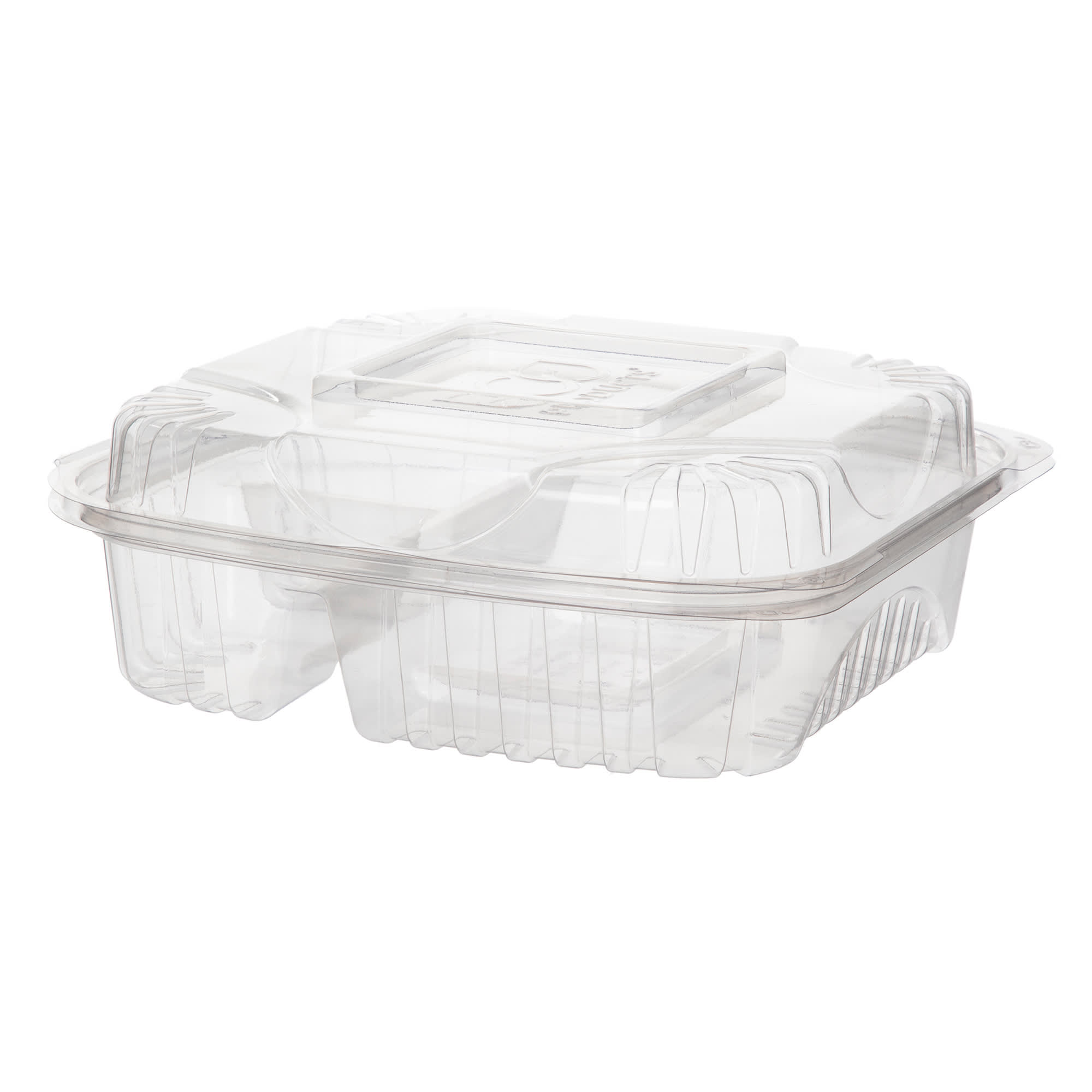 Eco Products (3) Compartment Hinged Lid Food Container - 8" x 8" x 3 ...