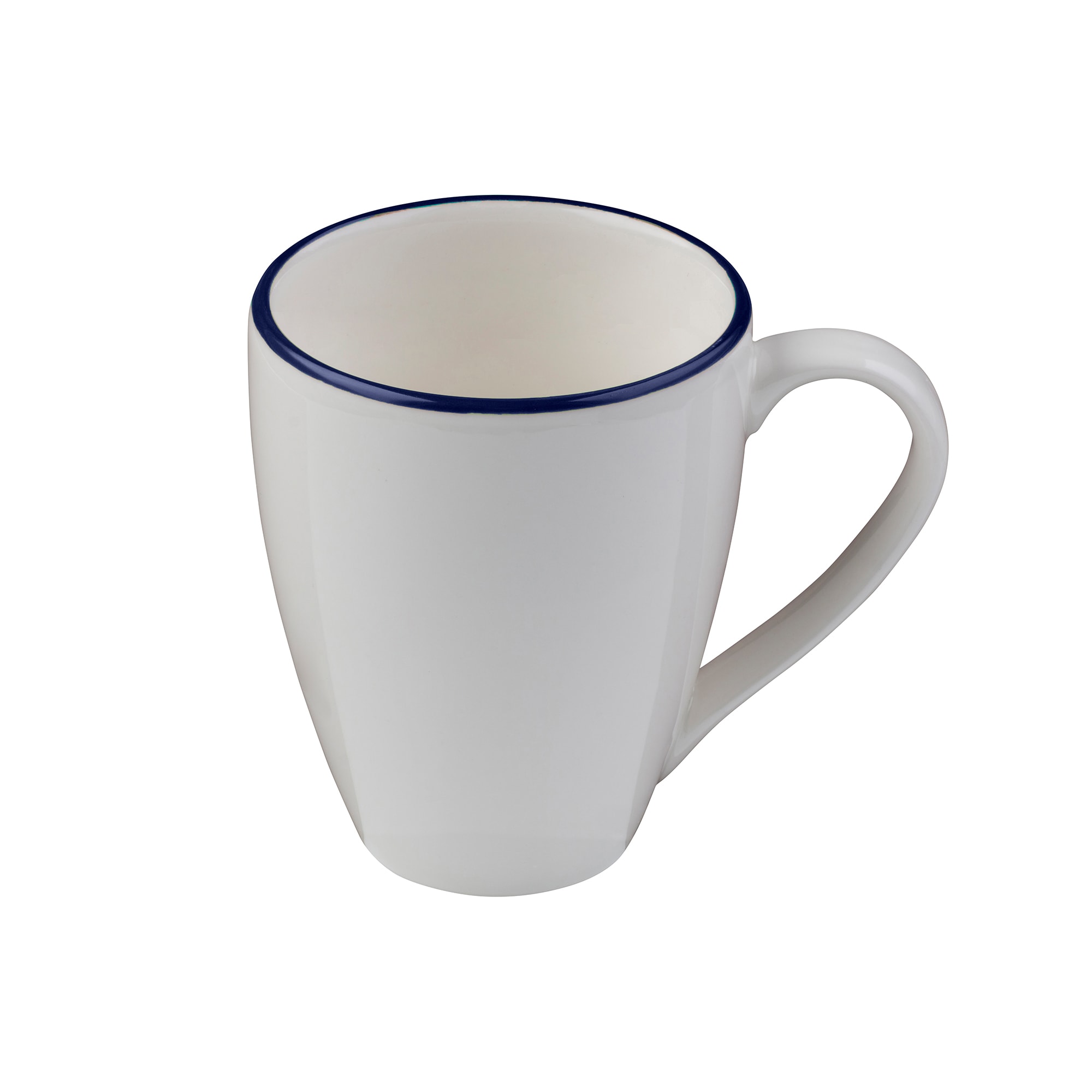 Mikasa Hospitality 10 oz Modest Mug - Fine China, White/Navy (5321447)