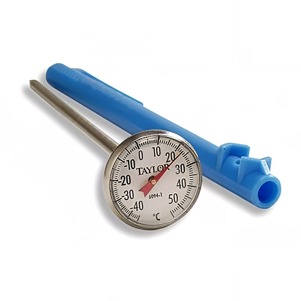 Taylor 6094N 1" Dial Type Pocket Thermometer w/ 5" Stem, -40 to 50 ...