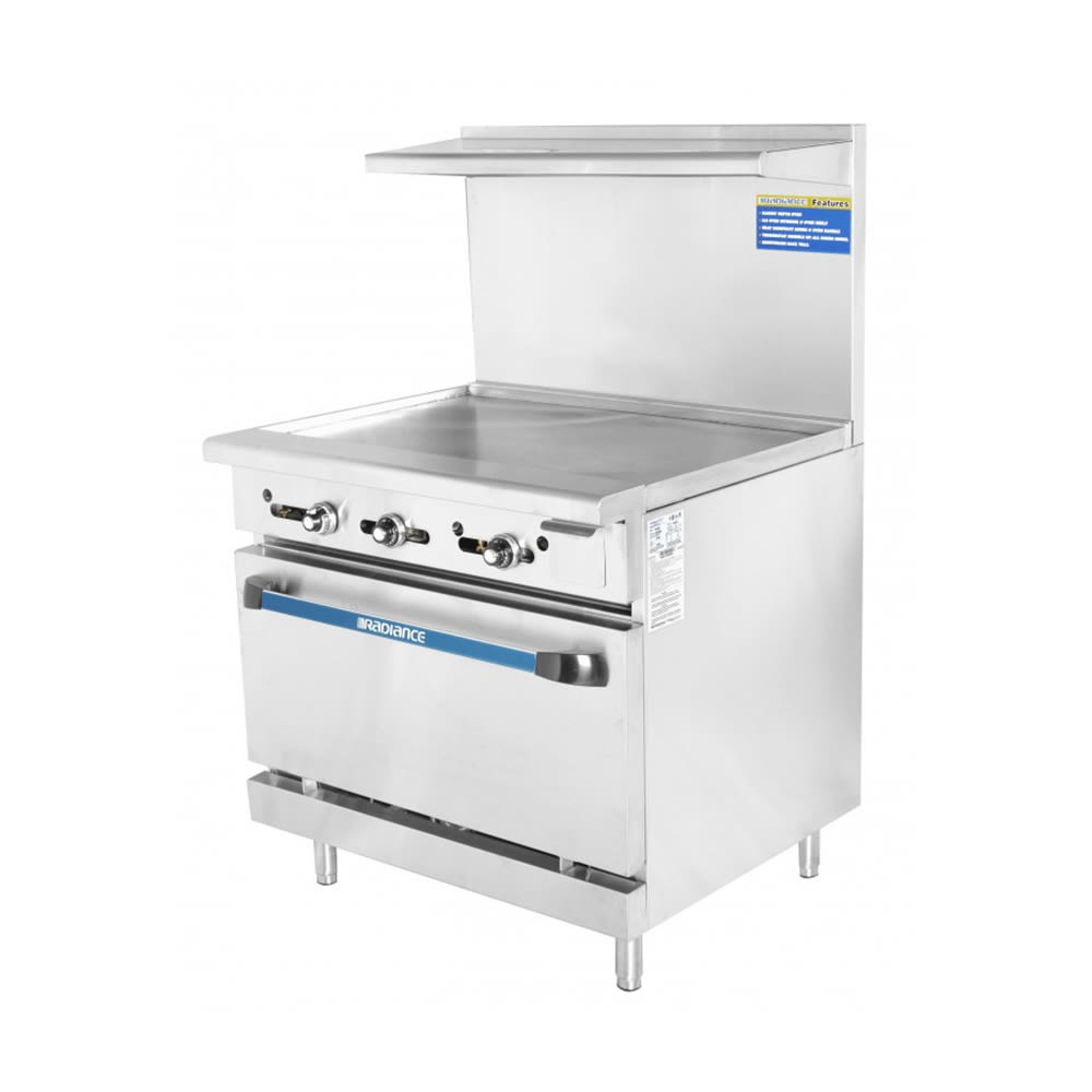 Turbo Air TAR-36G 36" Gas Range w/ Full Griddle & Standard Oven ...