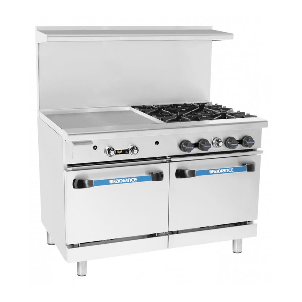 Turbo Air TARG-24G4B 48" 4 Burner Gas Range w/ Griddle & (2) Standard ...