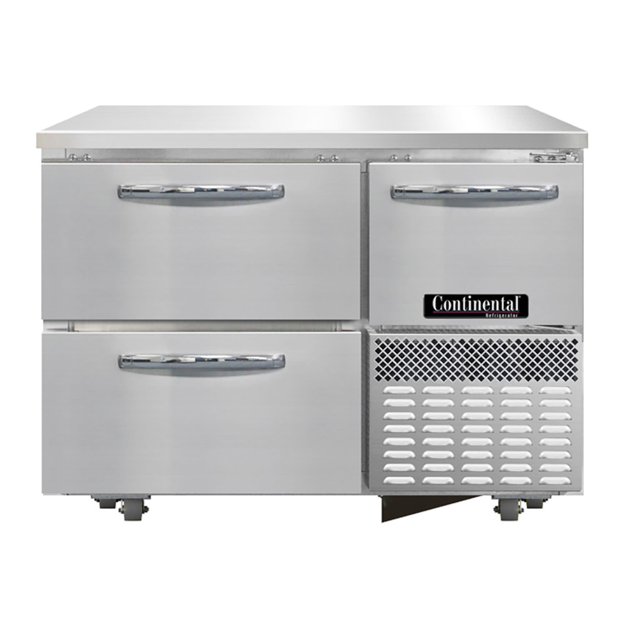 Continental RA43SN-U-D 43"W Undercounter Refrigerator w/ (2) Sections ...