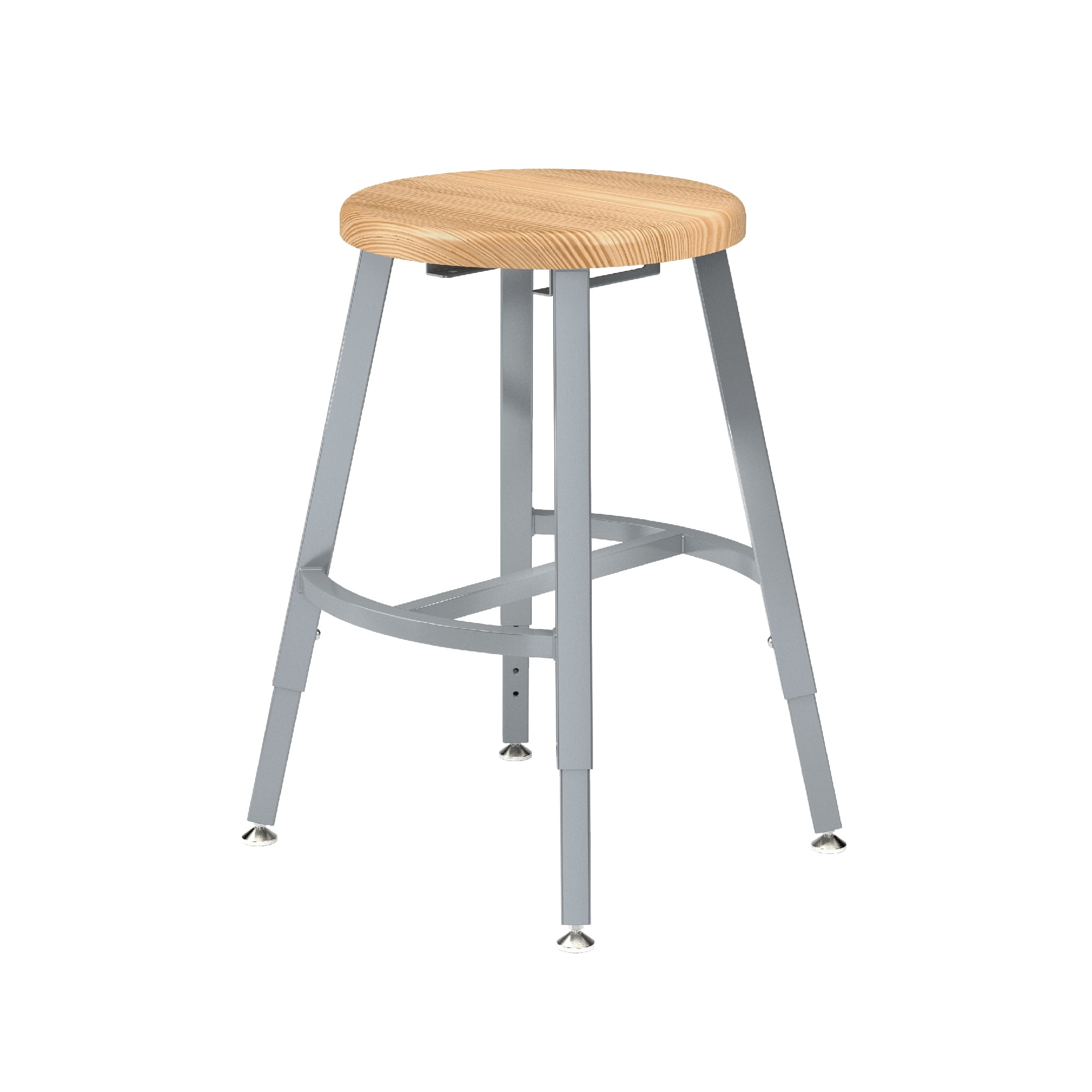 National Public Seating TTSG18H-BB Round Backless Stool w/ Butcherblock ...