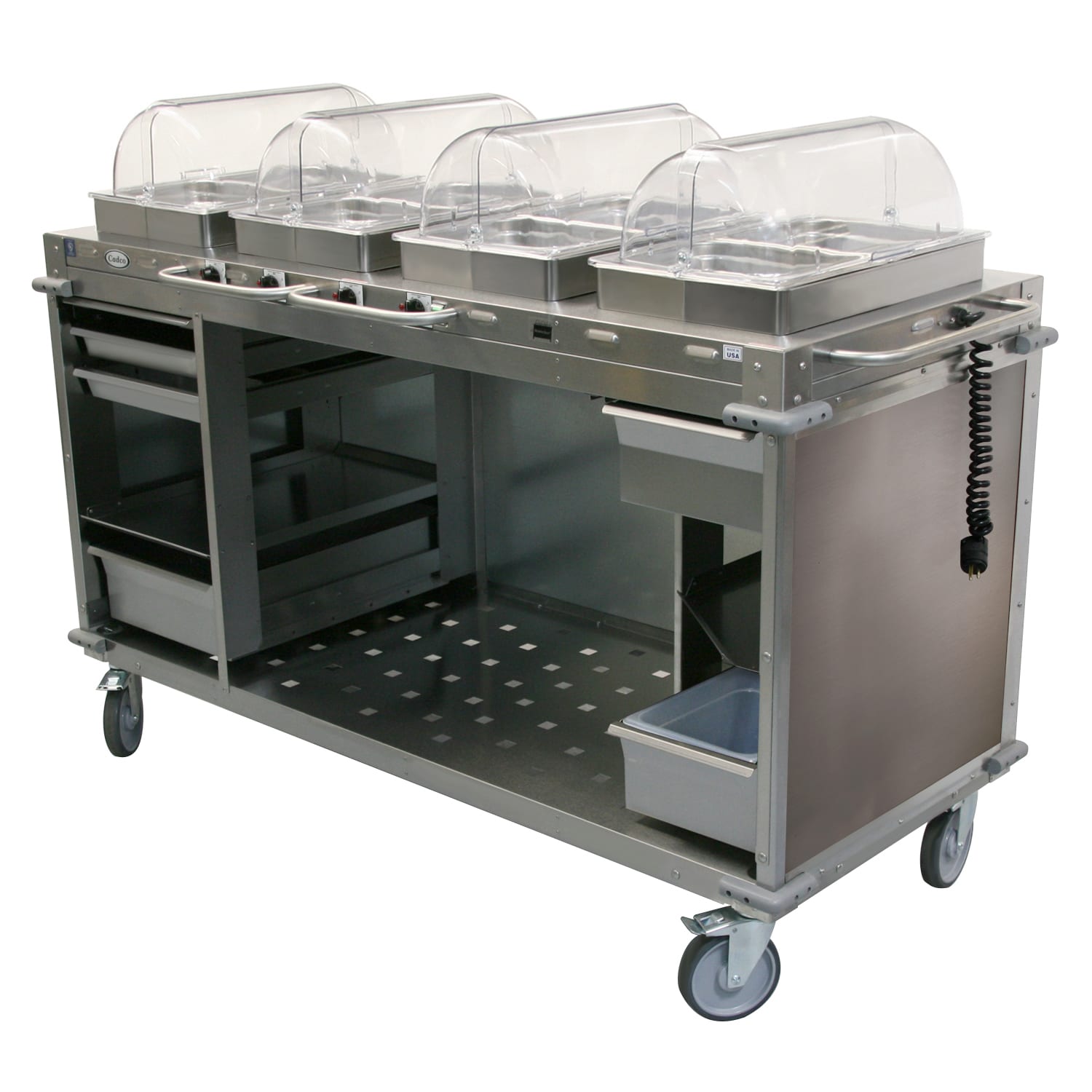Cadco CBC-HHHH 70 1/4" Hot Food Table w/ (4) Wells & Undershelf, 120v