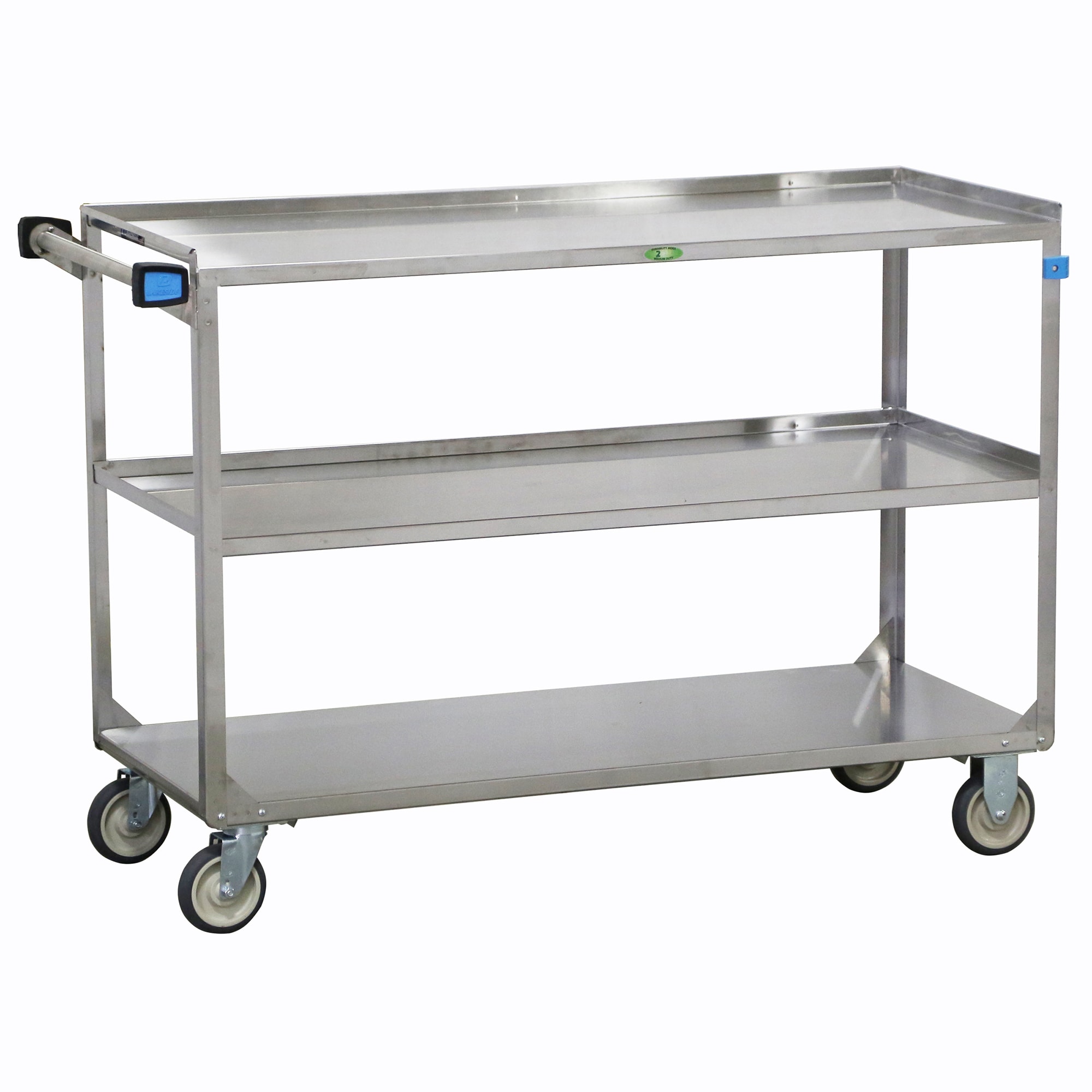 Lakeside 459 2 Level Stainless Utility Cart w/ 500 lb Capacity, Raised ...