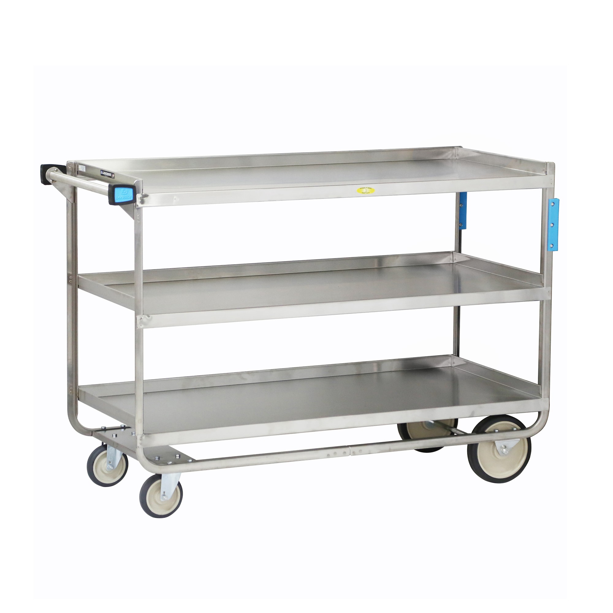 Lakeside 559 3 Level Stainless Utility Cart w/ 700 lb Capacity, Raised ...