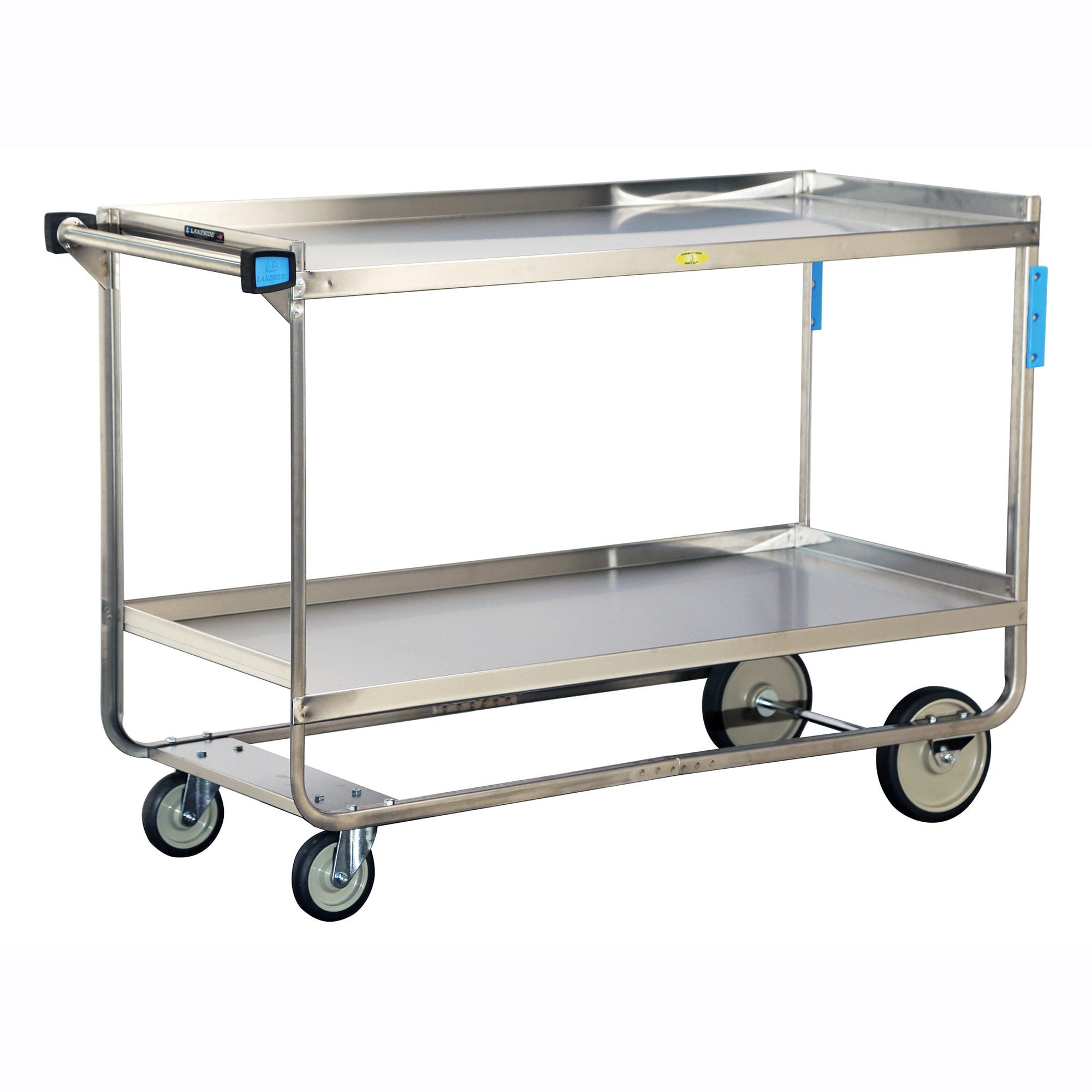Lakeside 558 2 Level Stainless Utility Cart w/ 700 lb Capacity, Raised ...