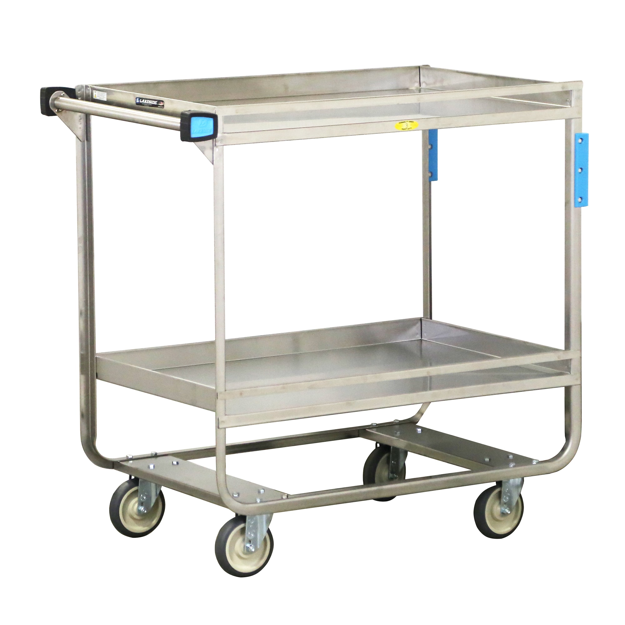 Lakeside 729 2 Level Stainless Utility Cart w/ 700 lb Capacity, Raised ...