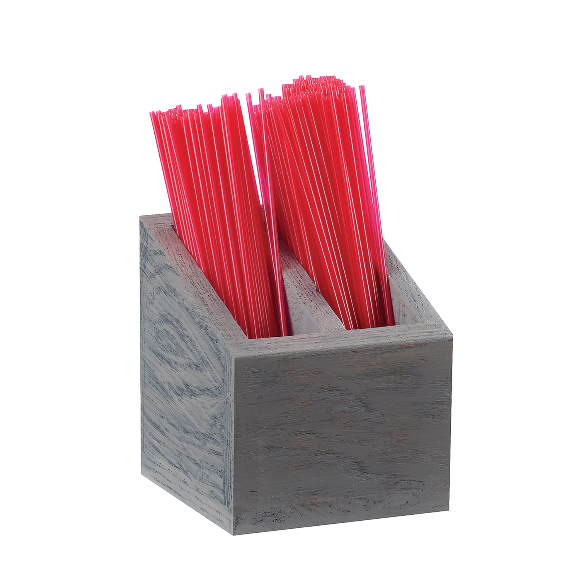 Cal-Mil 3307-83 2 Compartment Stir Stick Holder - 5"L x 5"W x 4"H, Oak ...