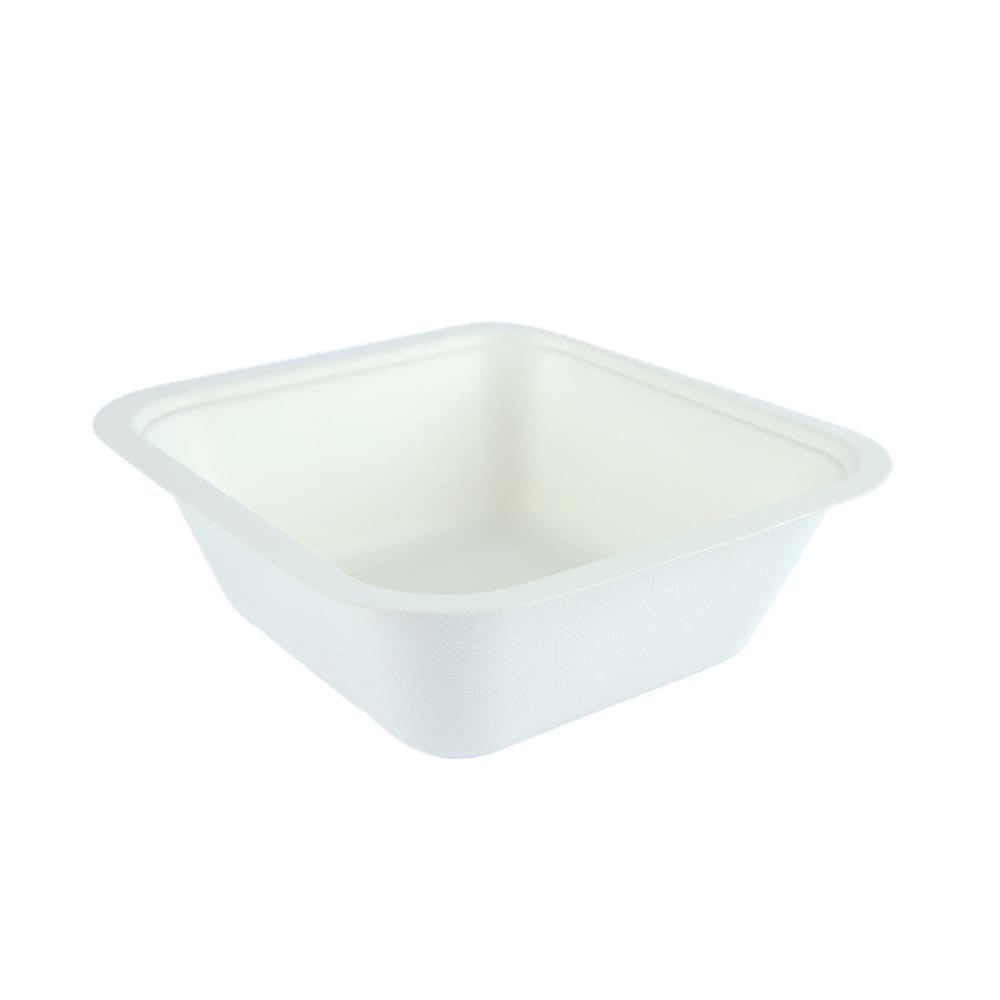 Vegware 32 oz Rectangular Food Container - Molded Fiber, White (V4-GB32)