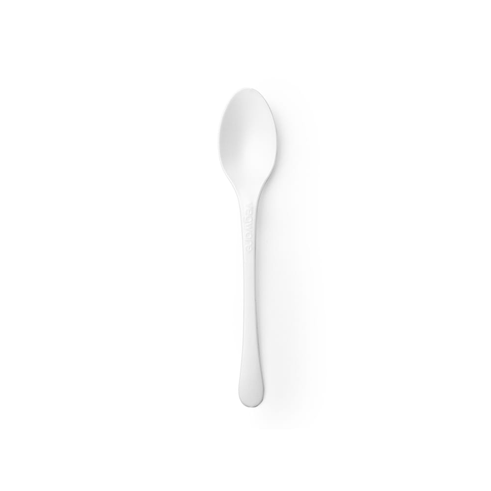 Vegware 4 1/2" Disposable Teaspoon - PLA, White (VSP4.5-CP)