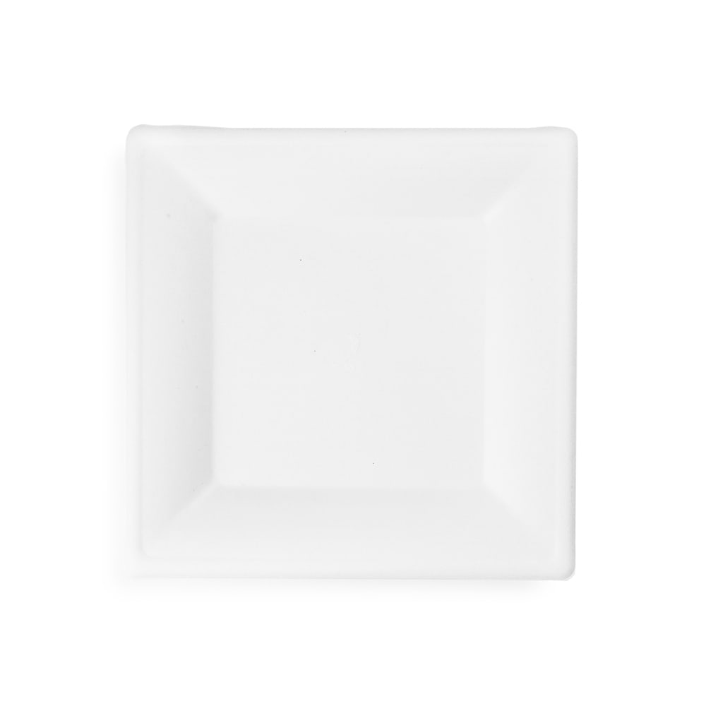 Vegware 10" Square Disposable Plate - Molded Fiber, White (VPSQ-10)