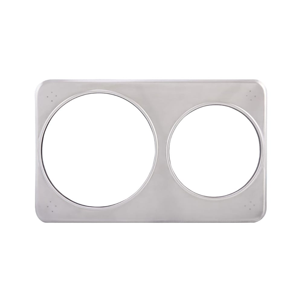 Winco ADP-608 Adapter Plate w/ (2) 6 3/8" & 8 3/8" Holes, Stainless