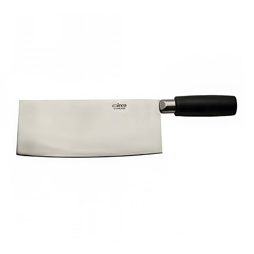 Winco KC-601 8" Chinese Cleaver w/ Black Plastic Handle, Stainless Steel