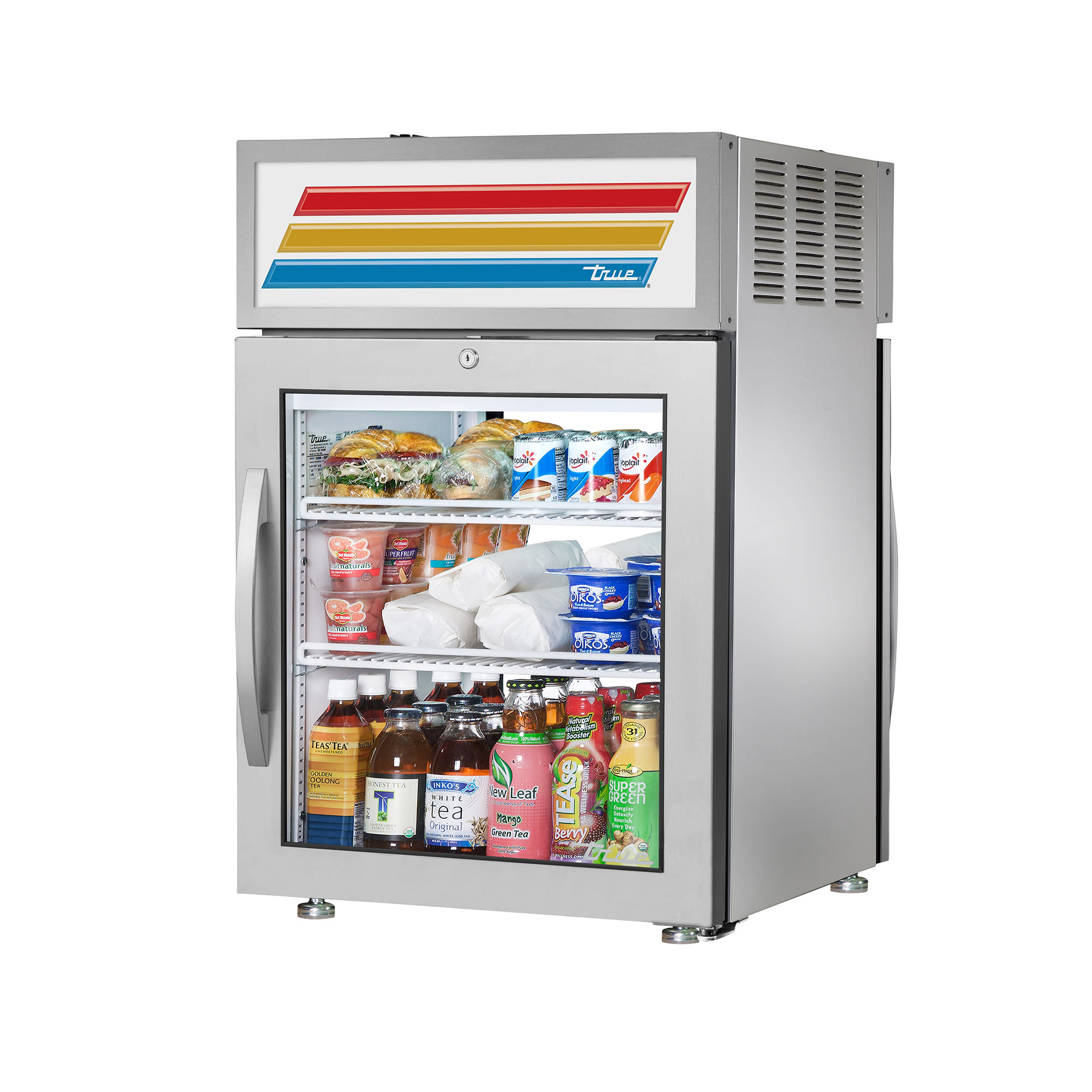 True GDM-05PT-S-HC~FGD01 24" Countertop Display Refrigerator w/ Pass ...