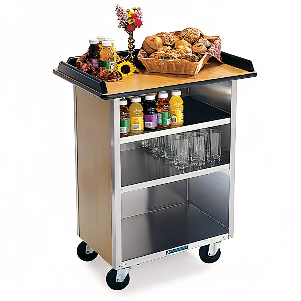 Lakeside 636 LMAP 30 1/4" Stainless Beverage Service Cart, 21"D x 38 5/ ...
