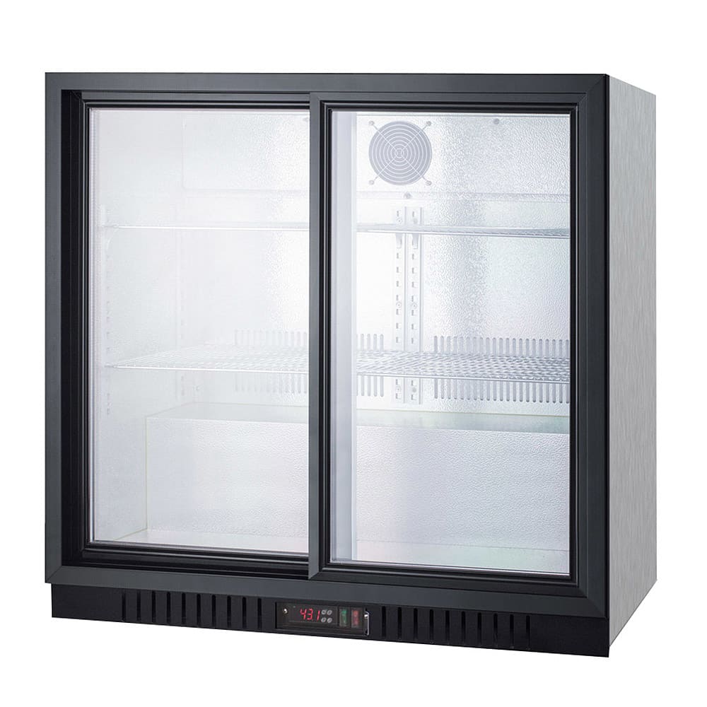 Summit SCR700BCSS 35 1/2" Bar Refrigerator - 2 Sliding Glass Doors ...