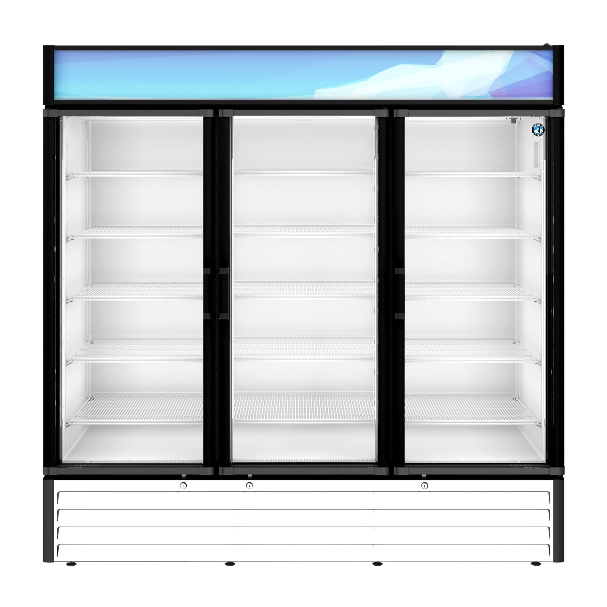 Hoshizaki RM-65-HC-WHT 78" RM Series Three Section Glass Door ...