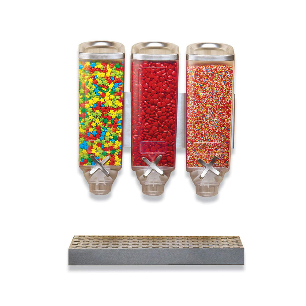 Rosseto Wall-Mount Dry Food Dispenser, (3) 1 gal Hoppers (EZP2906)