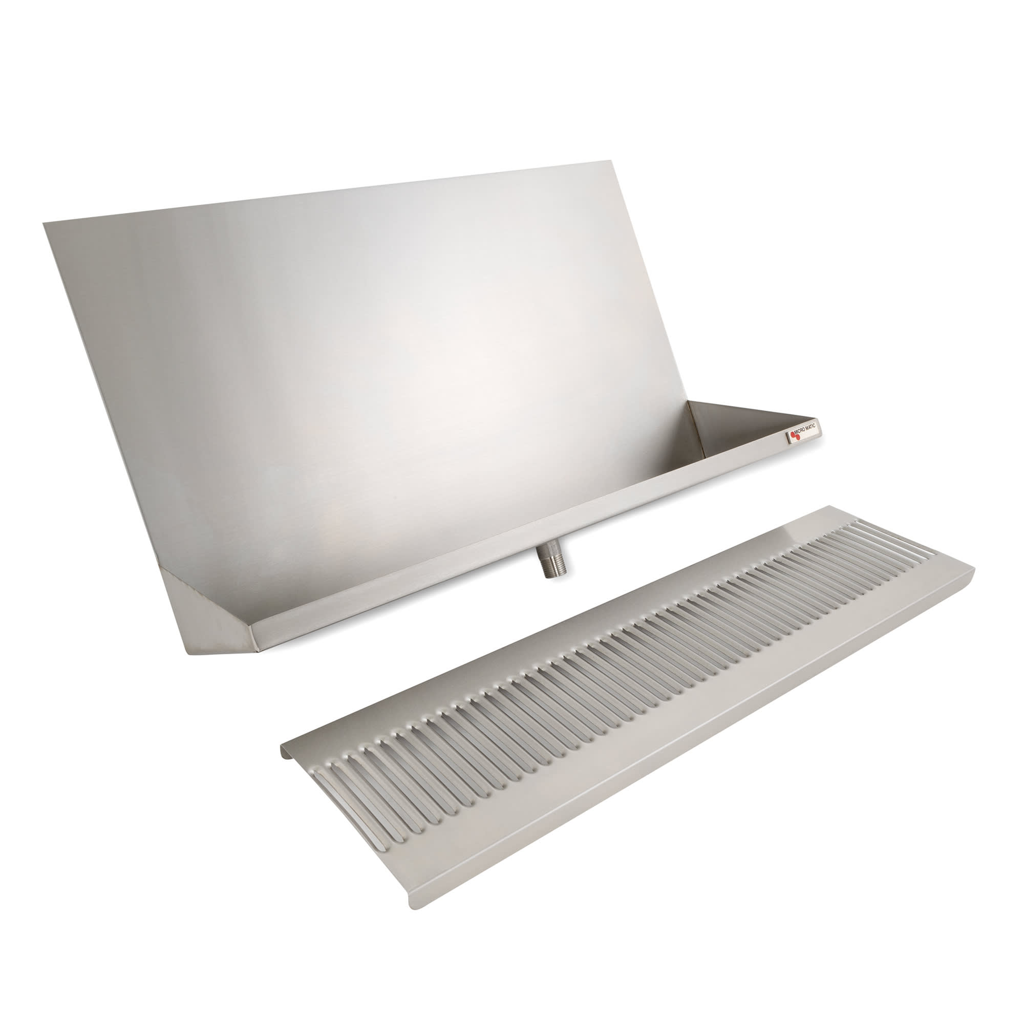 Micro Matic DP-322ELD-0 Wall Mount Drip Tray Trough w/ 1/2" Drain - 24 ...