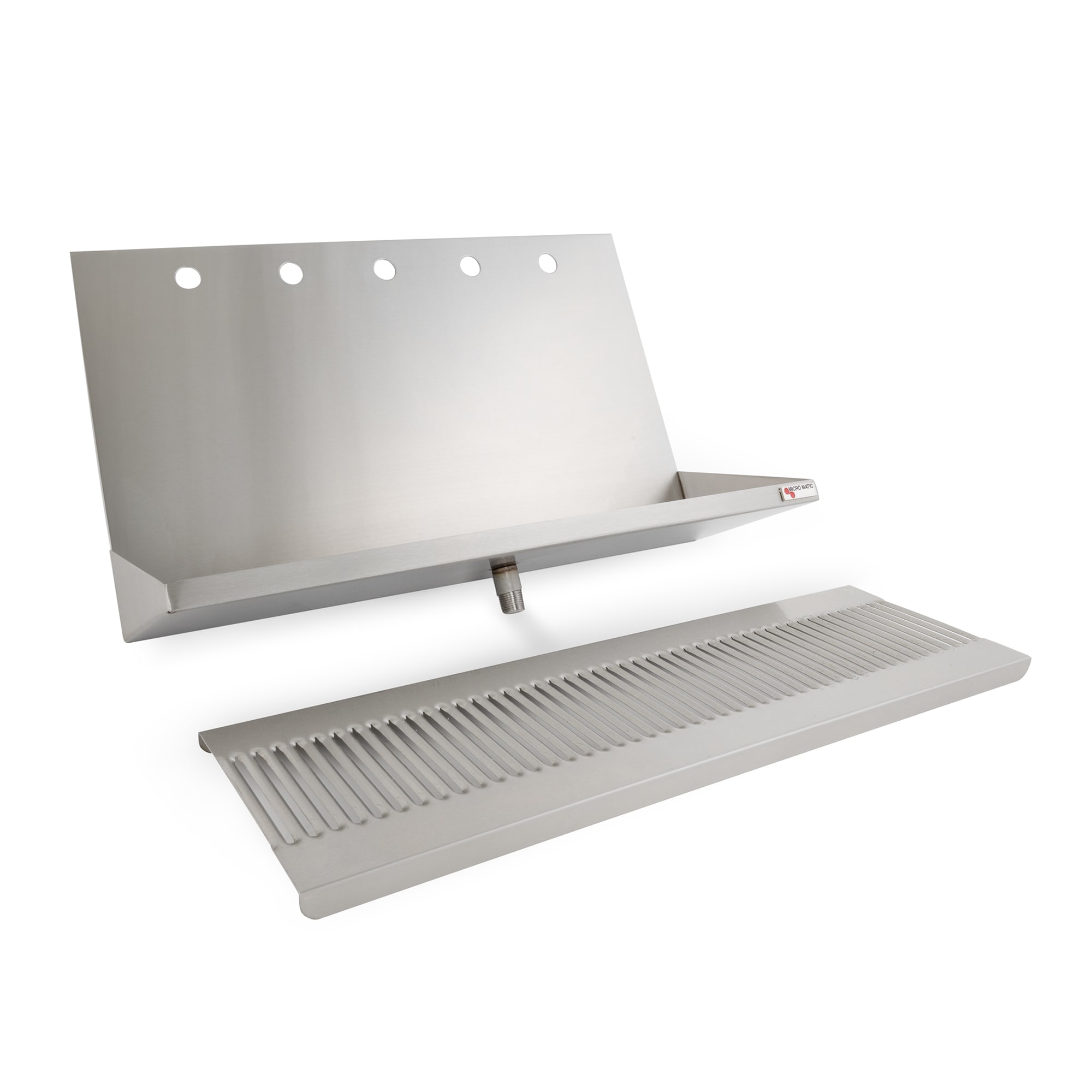 Micro Matic DP-322ELD-5 Wall Mount Drip Tray Trough w/ 1/2" Drain - 24 ...
