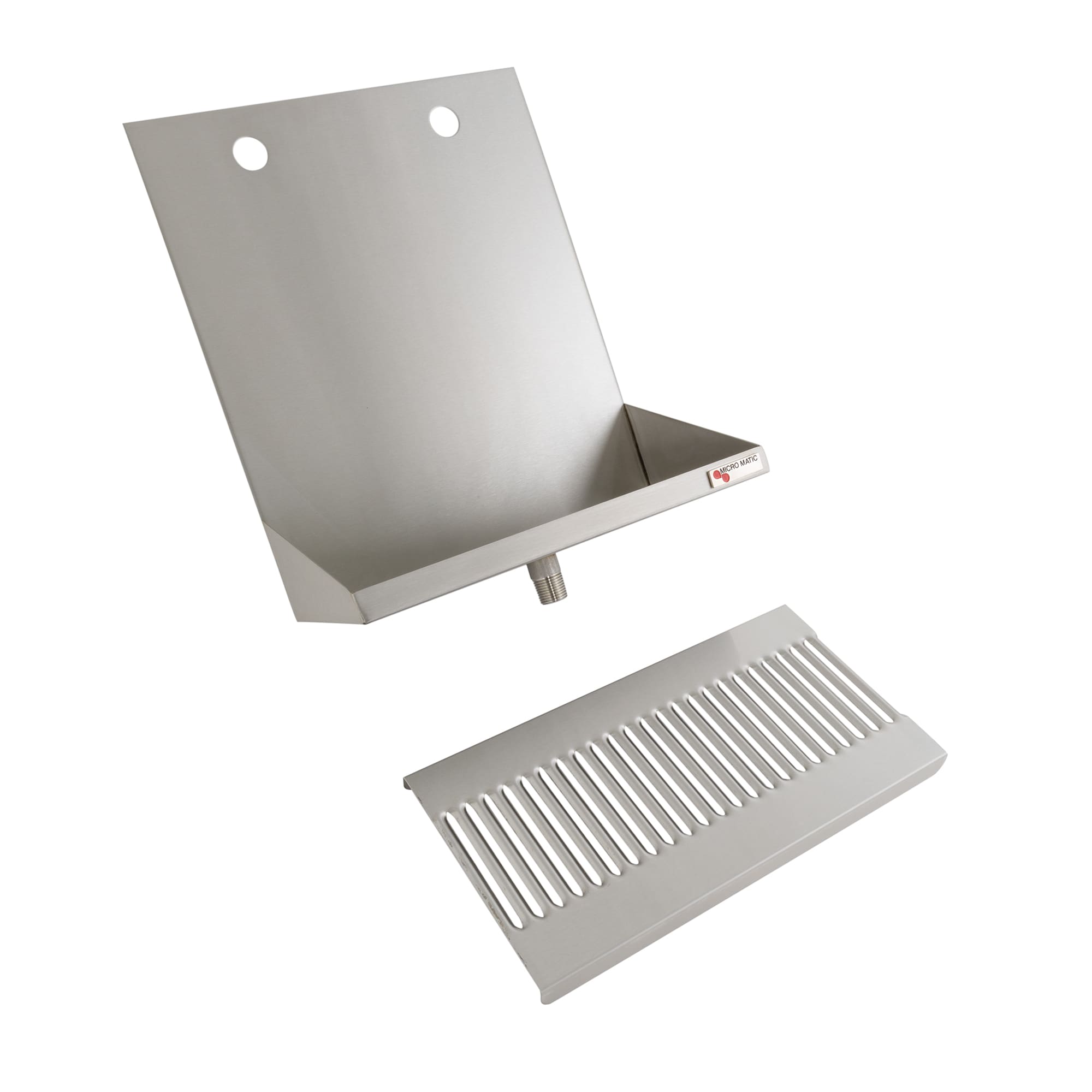 Micro Matic DP-322D-2 Wall Mount Drip Tray Trough w/ 1/2" Drain - 12"W ...