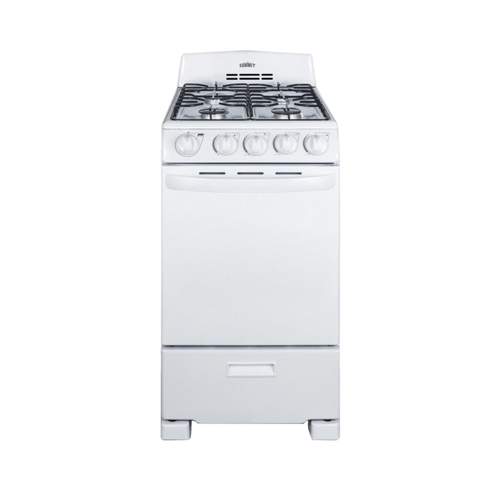 Summit RG200WS 20"W Gas Stove w/ (4) Burners - White, Natural Gas