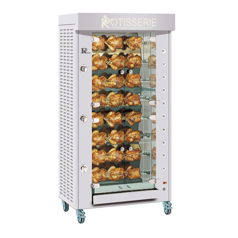 Rotisol USA GF975-8G-SS Gas 8 Spit Commercial Rotisserie w/ 24 Bird ...