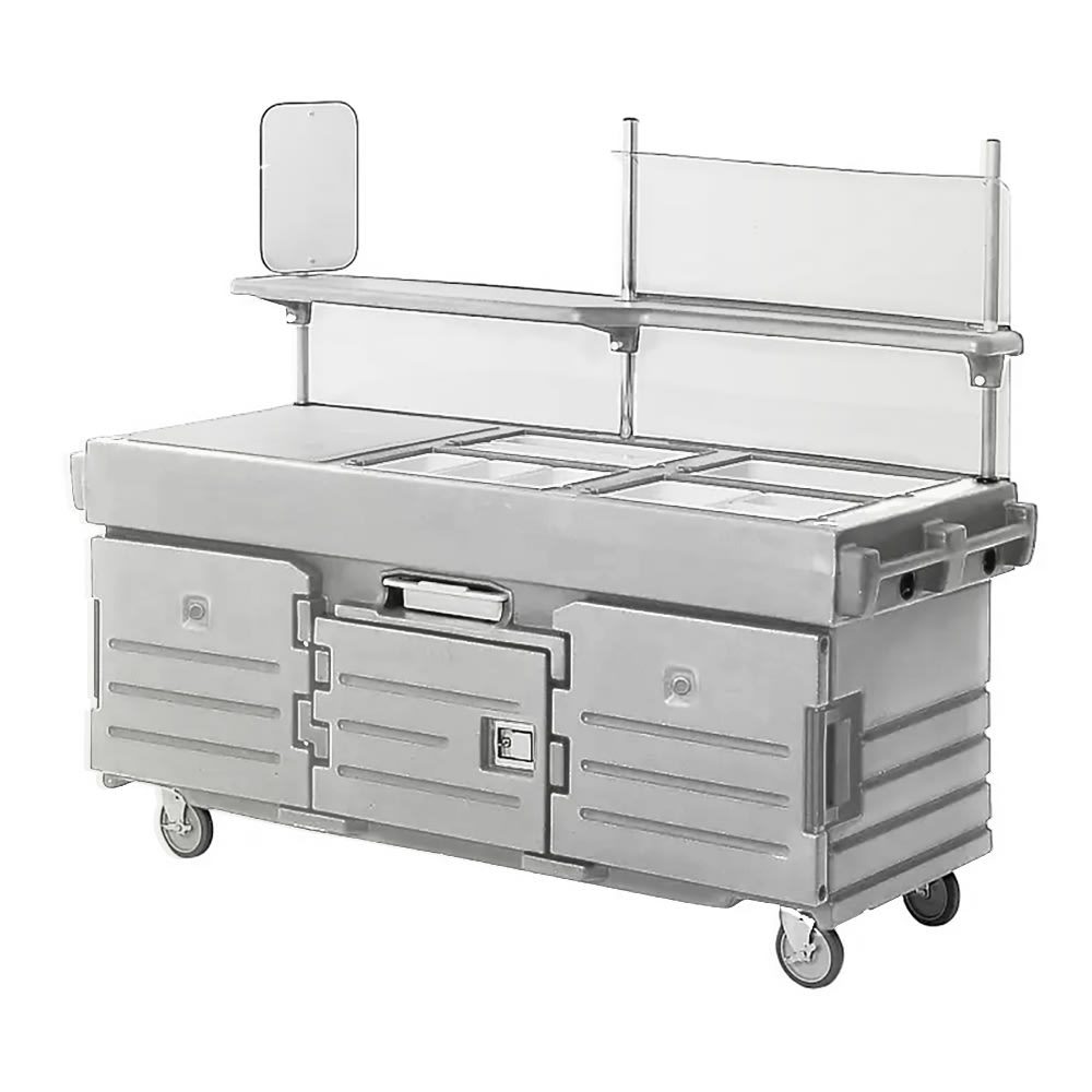 Cambro KVC854191 Kiosk Type Food Cart w/ Lockable Storage, 85 1/8"L x ...