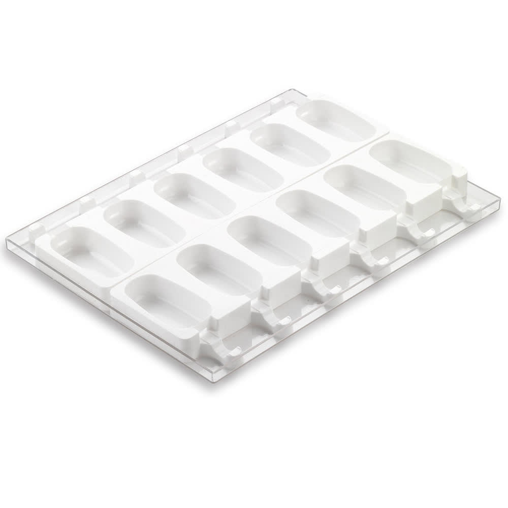 Silikomart 2 Piece Ice Cream Pop Mold w/ 12 Sections - Silicone, White ...