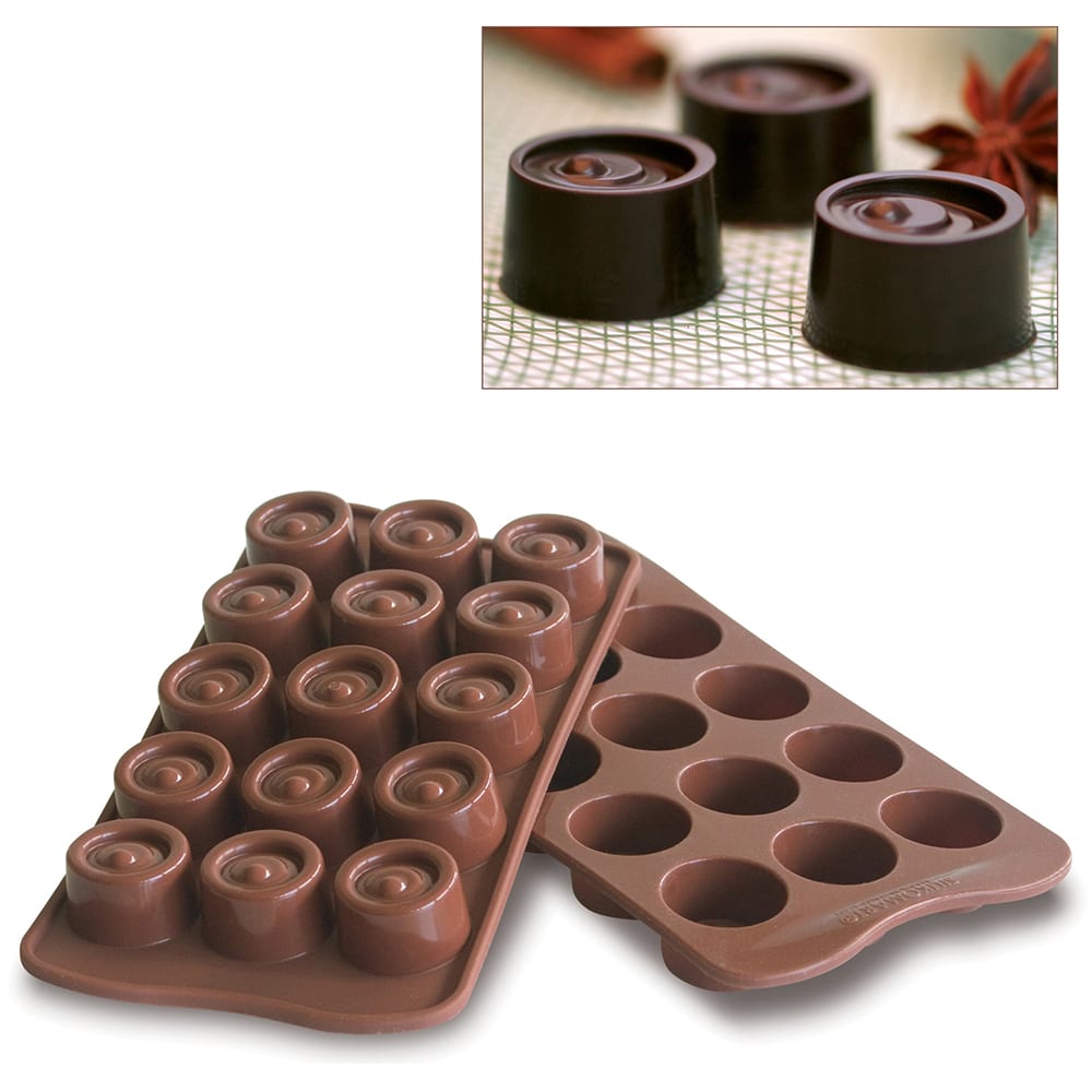 Silikomart Vertigo Chocolate Mold w/ 15 Sections - Silicone, Brown (SCG04N)