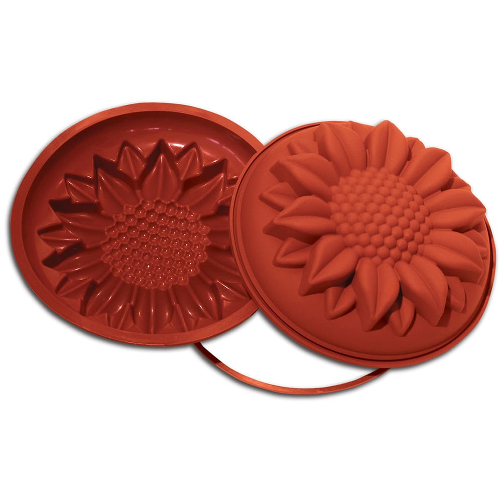 Silikomart 10 1/4" Sun Flower Mold - 2 3/4"H, Silicone, Red (SFT252)