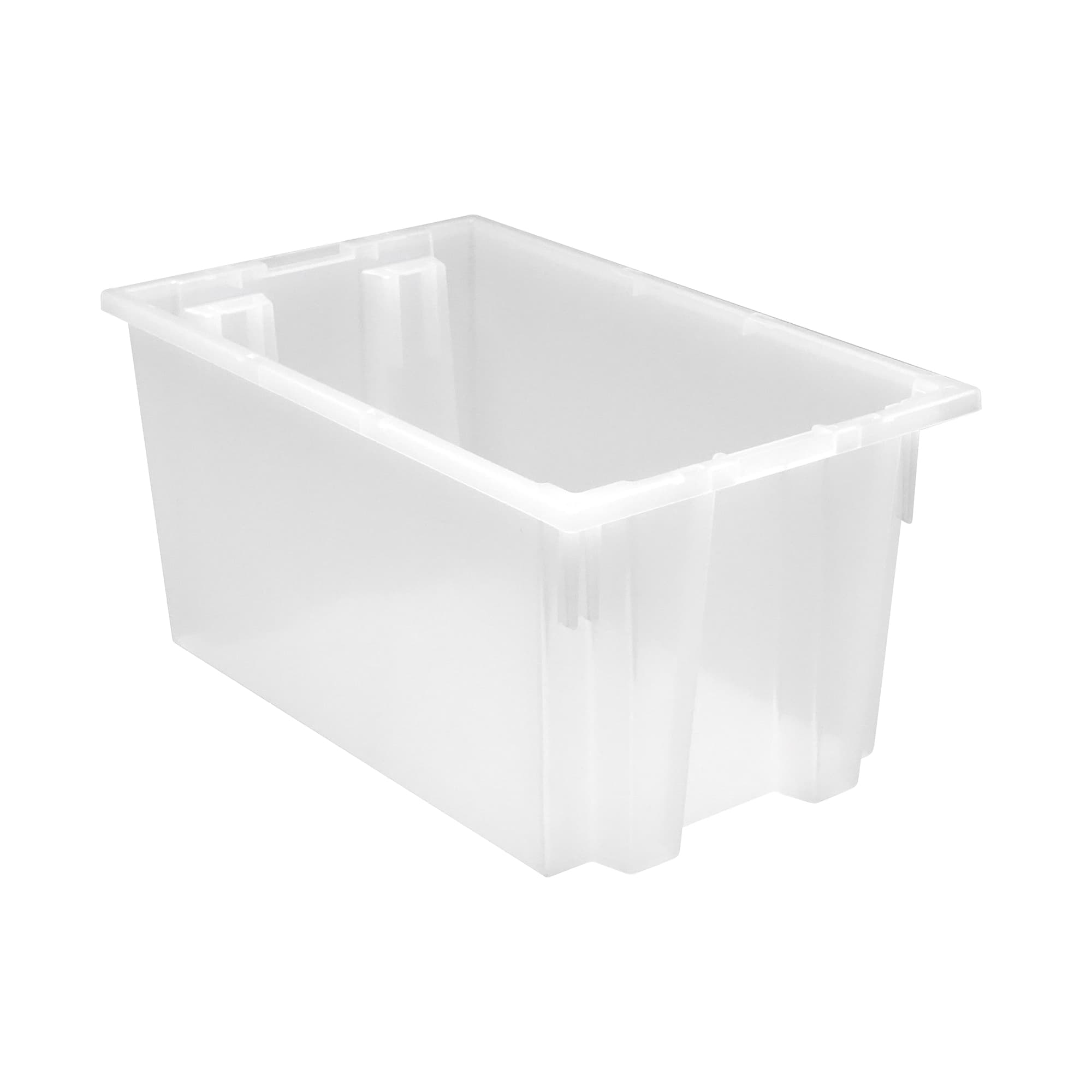 Quantum Food Service Stack & Nest Shelf Tote - 23 1/2" x 15 1/2", Clear ...