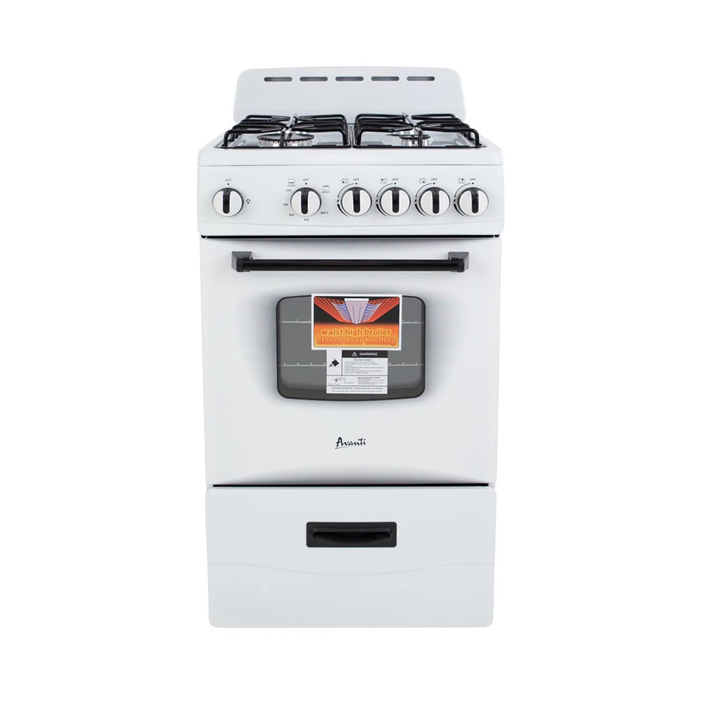 Avanti GR2011CW 19 3/4" Compact Gas Stove w/ (4) Burners - White, Convertible