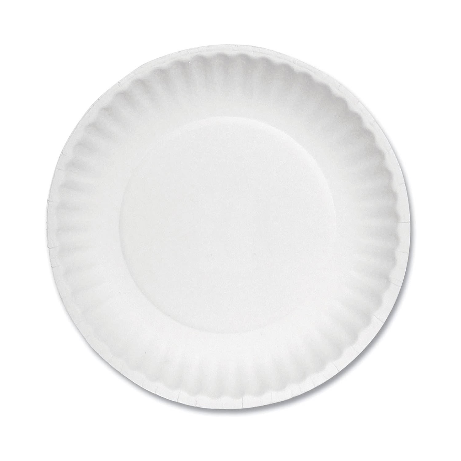 AJM Packaging 6" Round Disposable Plate - Paper, White (PP6AJKWH)