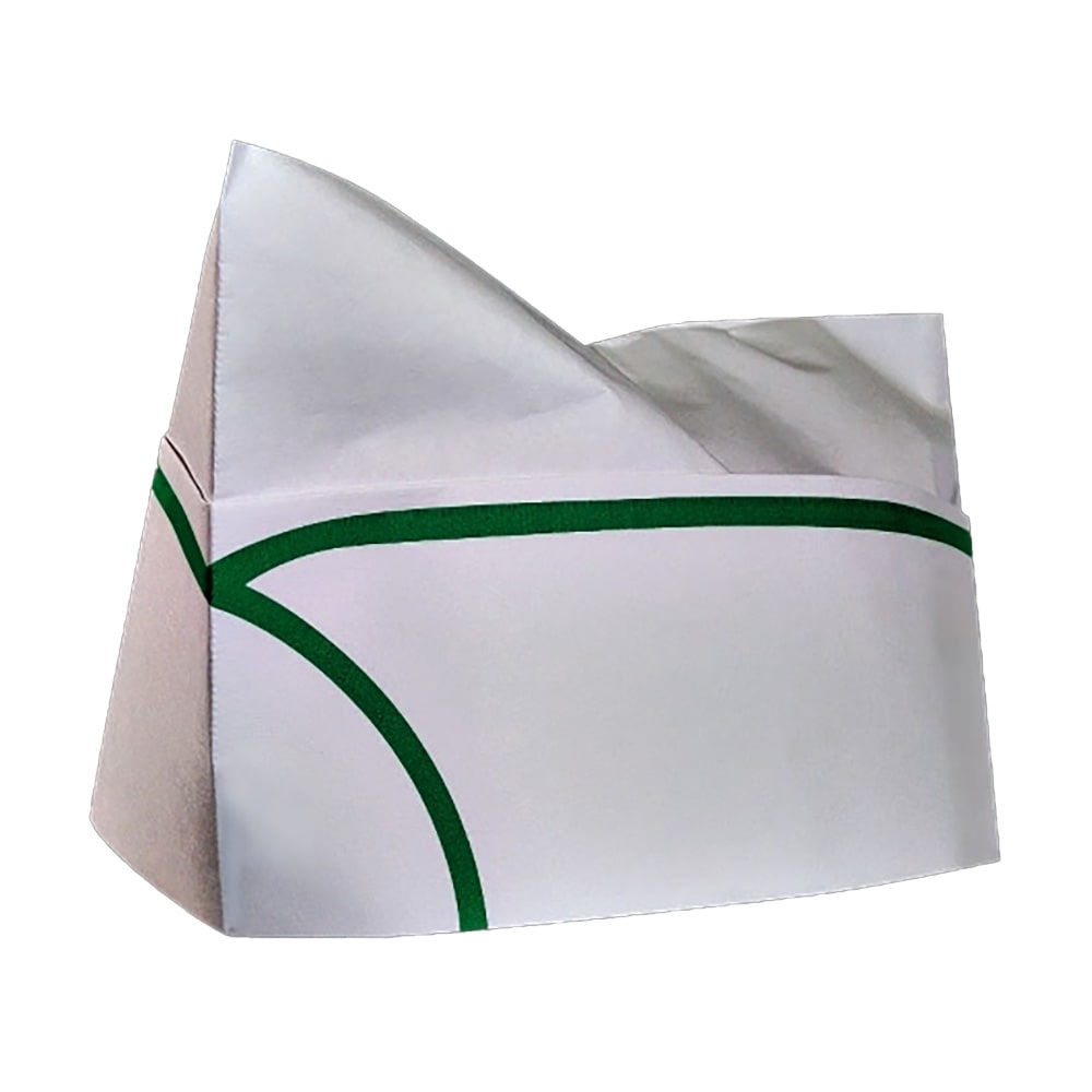 Cellucap Manufacturing Overseas Cap - Paper, White w/ Green Stripe (OC1GR)