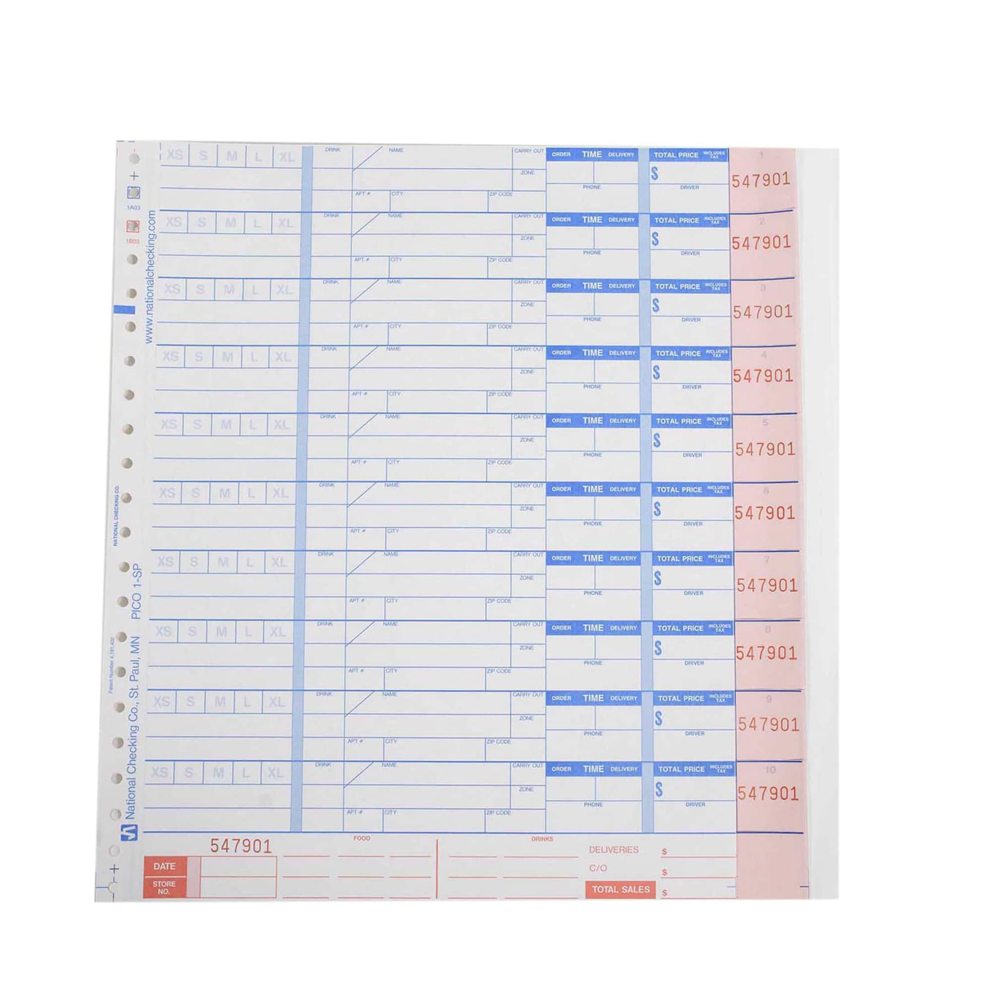 National Checking Company Delivery Form - (1) Part Booked, (10) Lines ...