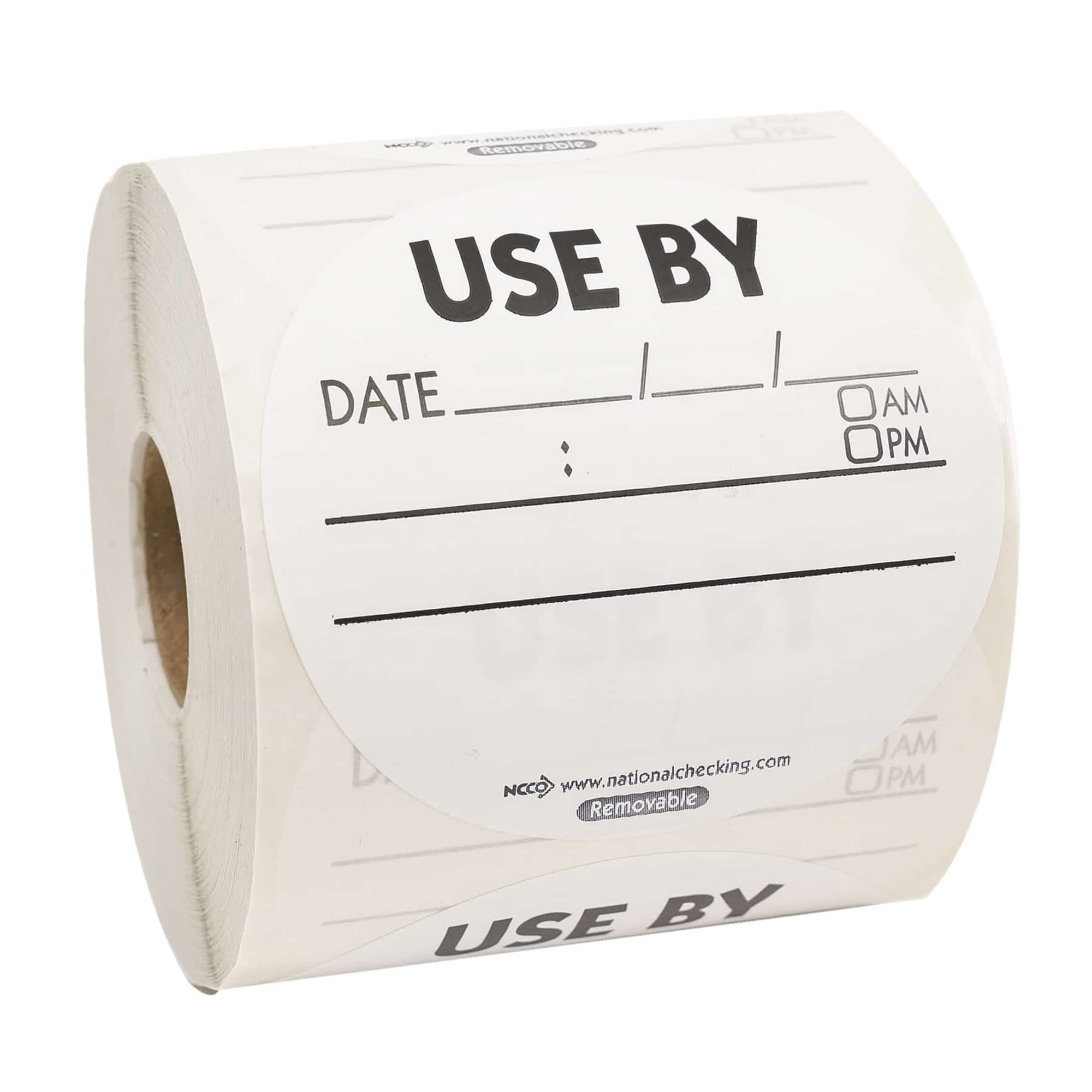National Checking Company Round Food Rotation Storage Label - 3", White ...