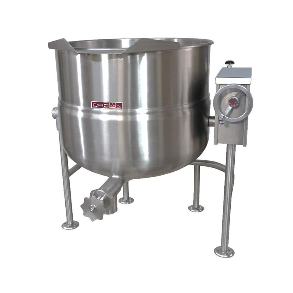 Crown Steam DLT-20 20 gal. Steam Kettle - Manual Tilt, 2/3 Jacket ...