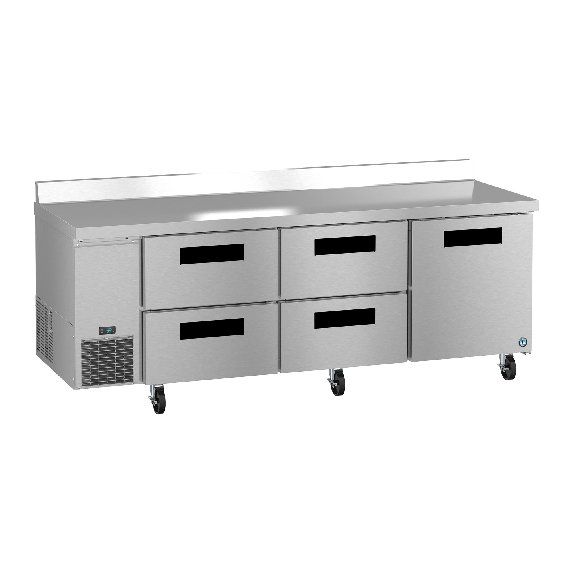 Hoshizaki WLR93B-D4 93" Steelheart Worktop Refrigerator w/ (3) Sections ...