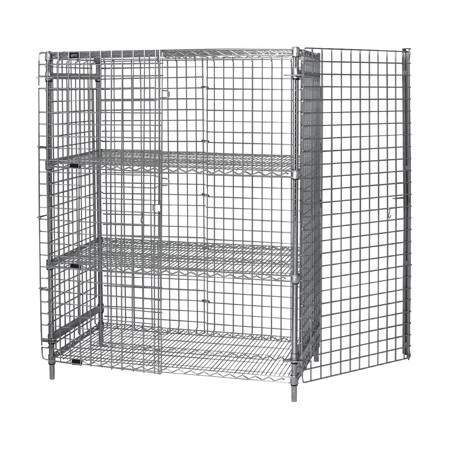 Quantum Food Service 36" Stationary Security Cage - 24"W, Chrome (2436 ...