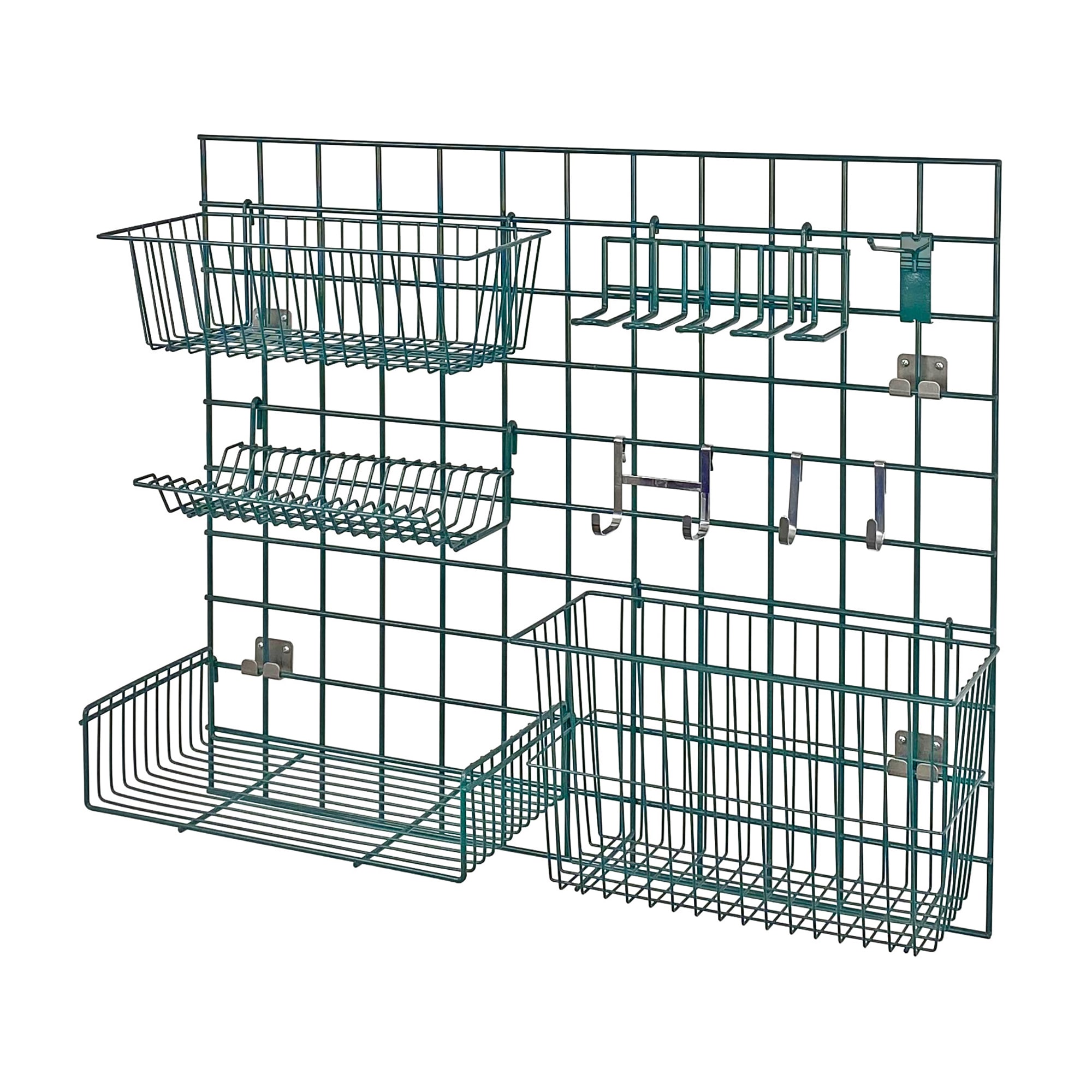 Quantum Food Service Store Grid Wire Wall Mounted Shelf, 36"W x 30"H ...