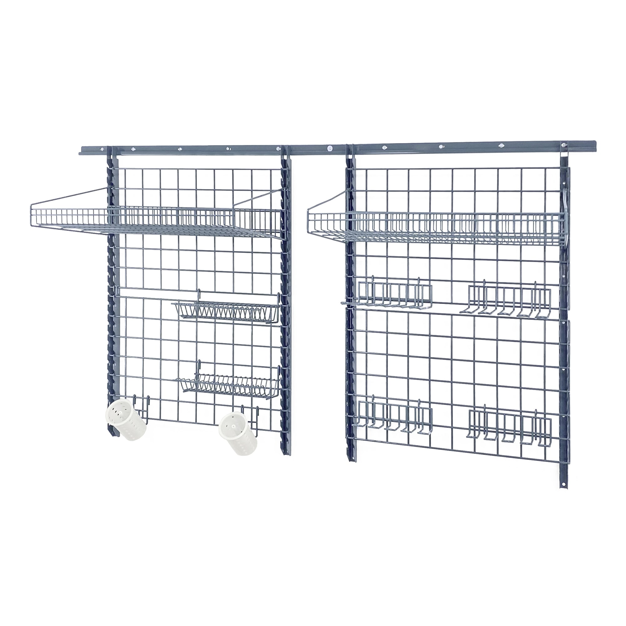 Quantum Food Service 72" Store Grid Wire Wall Mounted Shelf, Gray (SGK ...