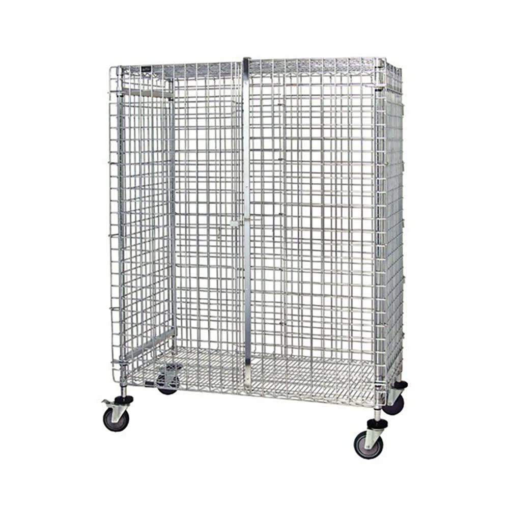 Quantum Food Service 60" Mobile Security Cage - 24"W, Chrome (MD2460-70SEC)