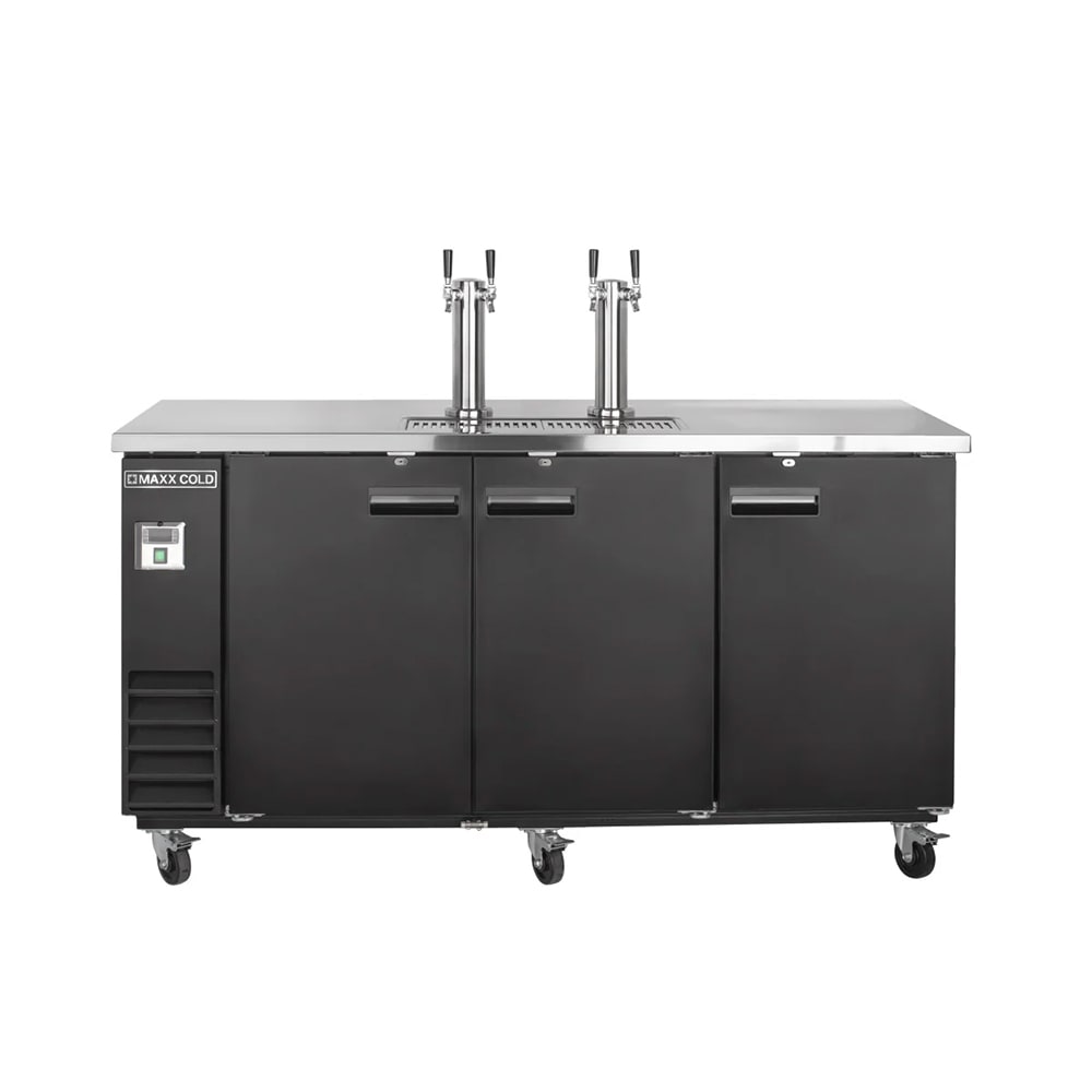 Maxx Cold MXBD72-2BHC 73 1/16" X-Series Kegerator Beer Dispenser w/ (3 ...