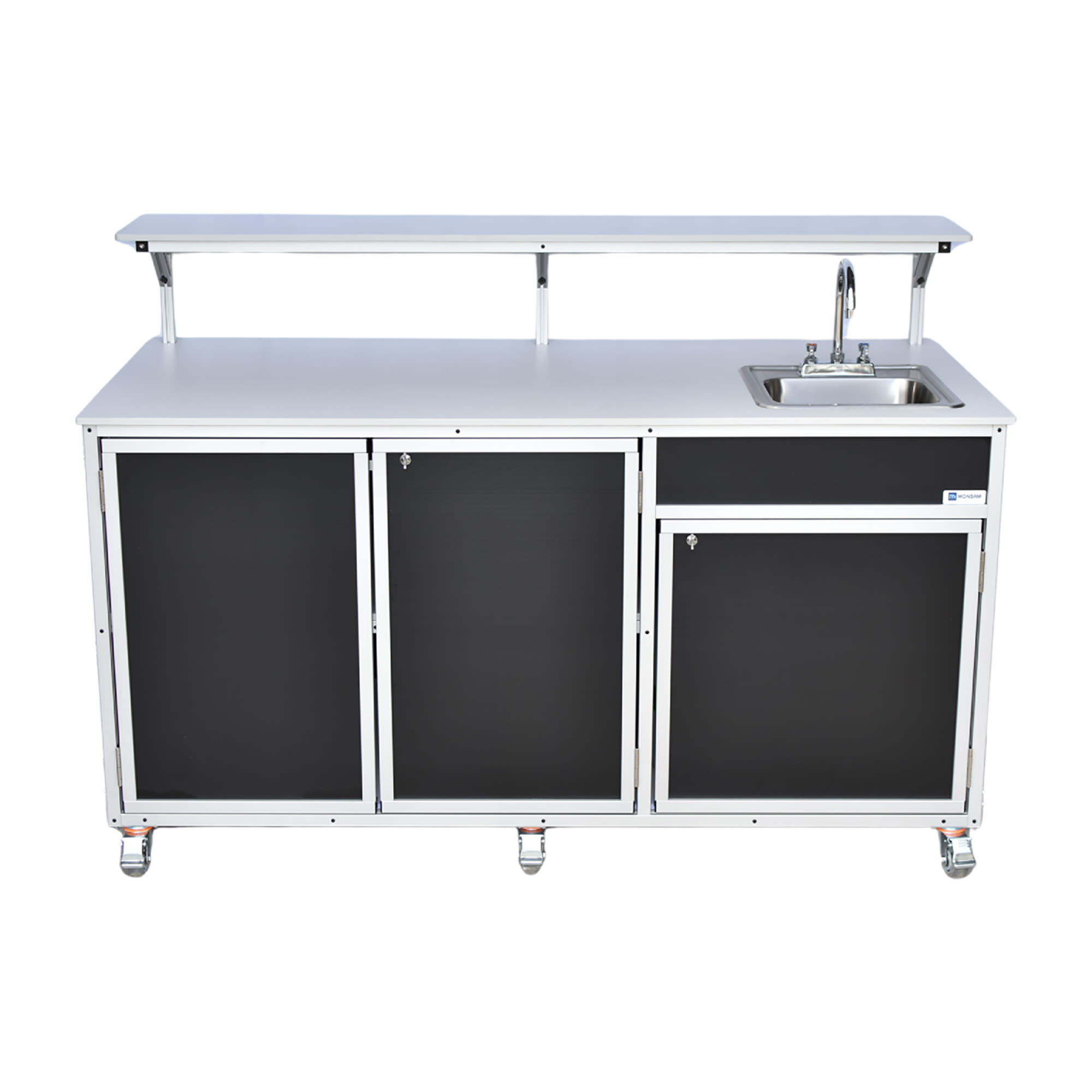 Monsam Enterprises 66" Food Cart w/ 5 1/2"D Sink & Serving Shelf (FSC-02)